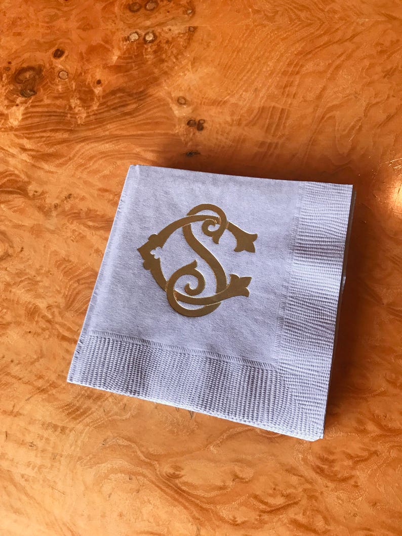 Interlocking Monogram Napkins Personalized Monogrammed | Etsy