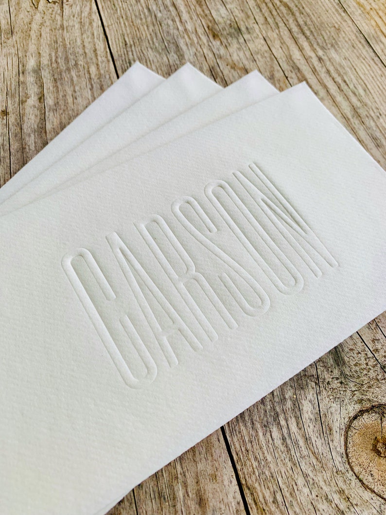 Embossed Linen Like Guest Towels, Dinner Napkins, Monogrammed, Paper ...