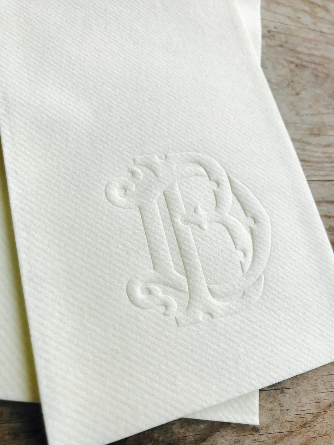 Embossed Linen Like Guest Towels, Dinner Napkins, Monogrammed, Paper ...