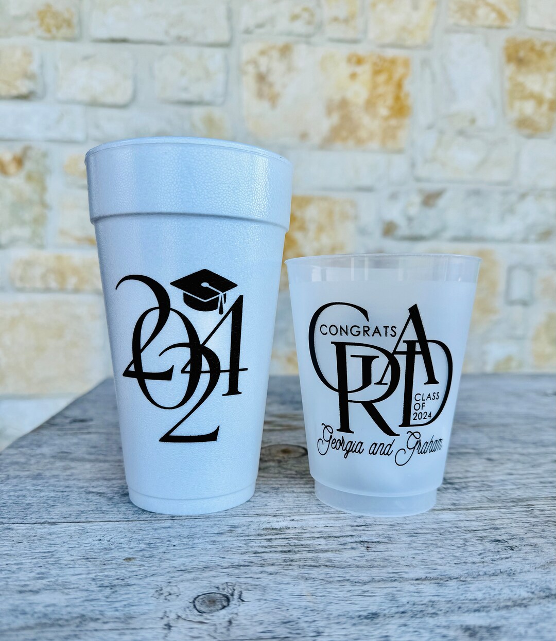 Personalized Graduation Cups, Styrofoam, Monogrammed, Custom, Roadie ...