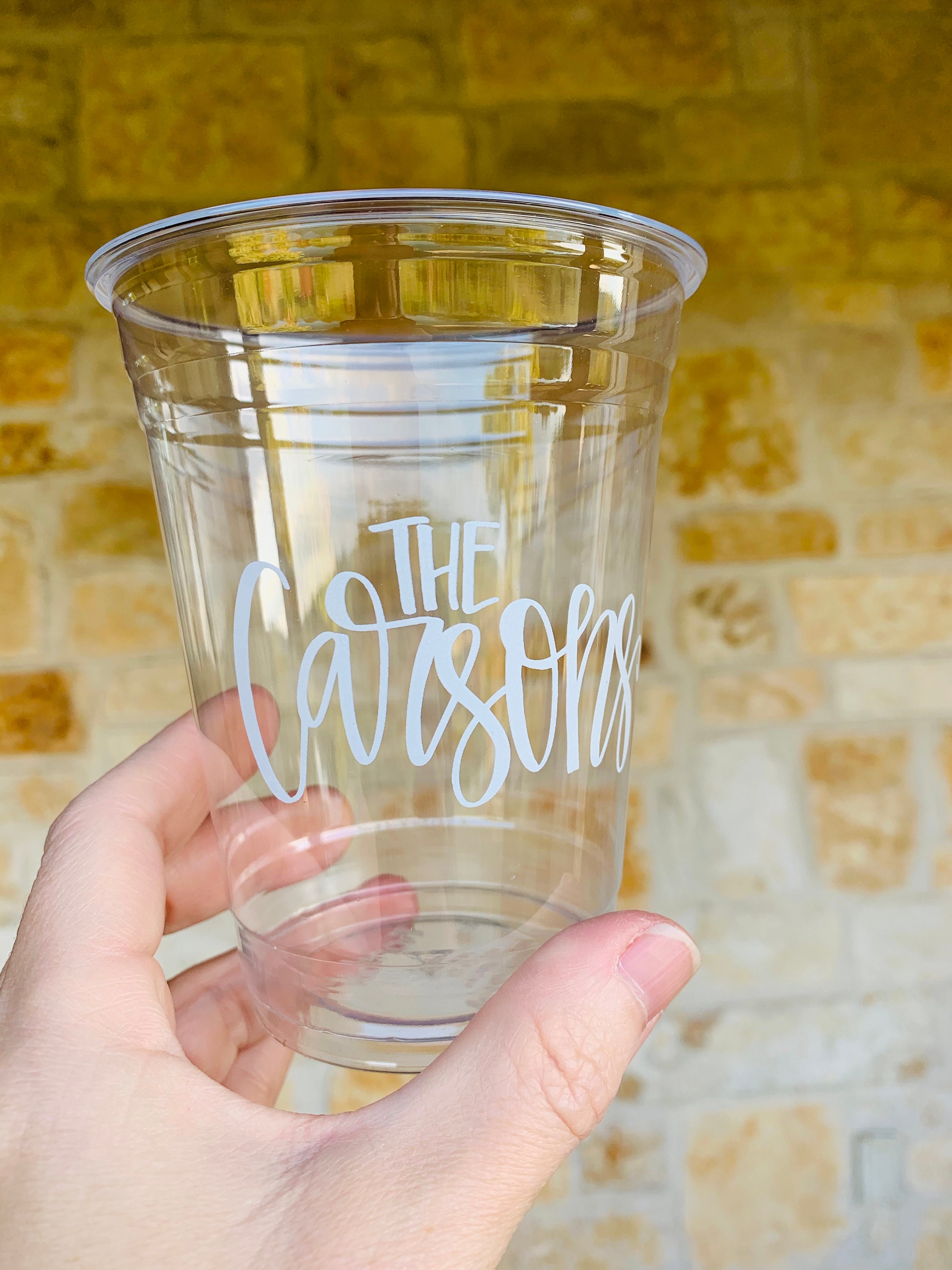 Personalized Soft Plastic Cups 16 Oz Monogrammed Custom | Etsy