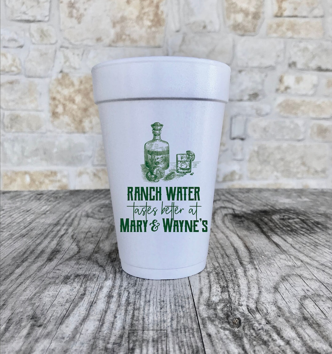 Ranch Water Cups, Styrofoam, Foam, Monogrammed, Personalized, Custom ...