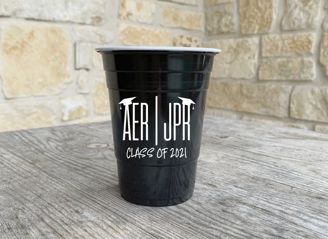 Personalized Graduation Soft Plastic Cups, 16 Oz, Monogrammed, Custom ...