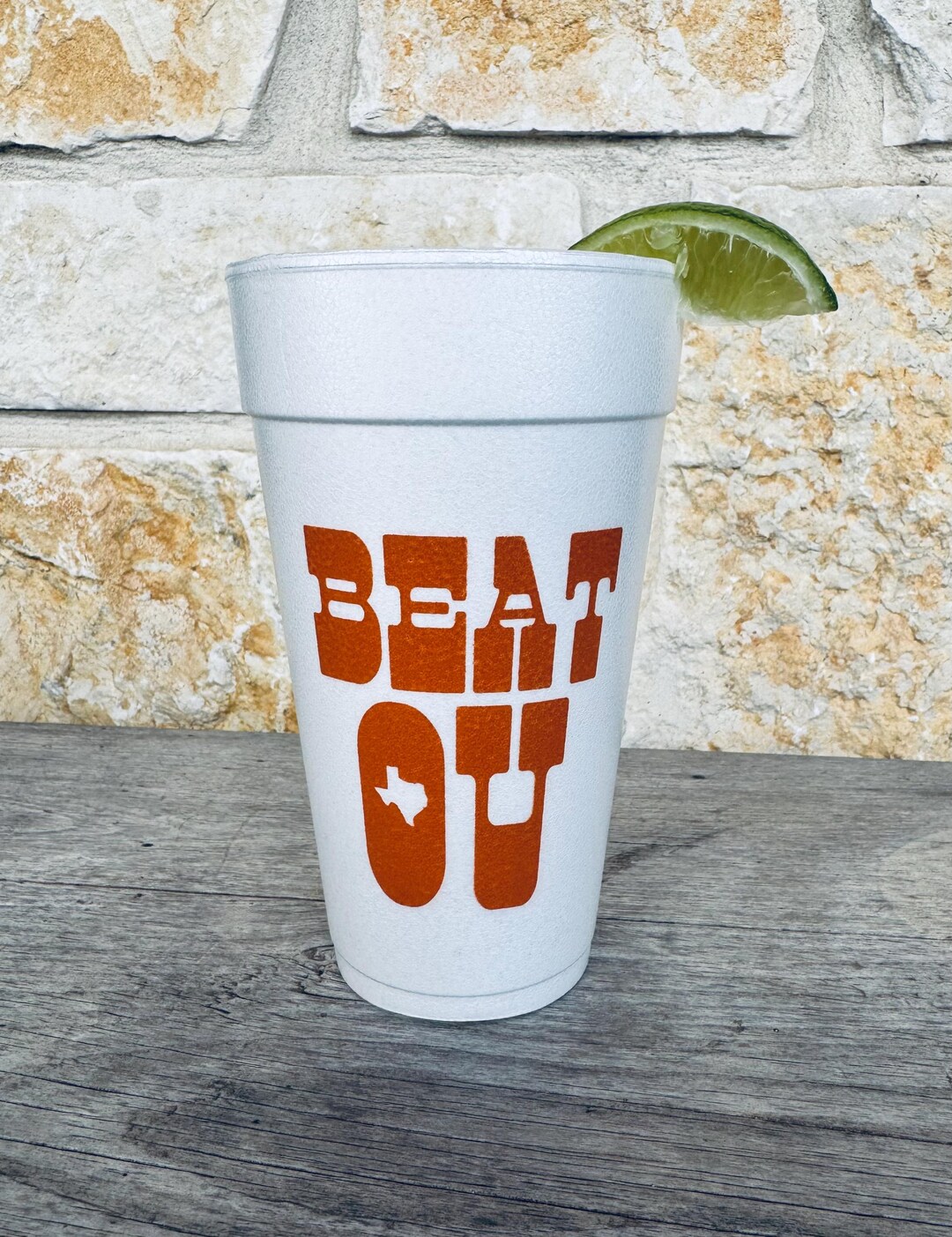 Personalized College Football Cups, Styrofoam, Roadie, Tailgate, Texas ...
