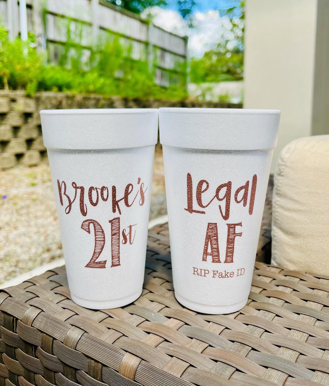 Personalized 21st Birthday Cups, Styrofoam, Monogrammed, Custom, 21 ...
