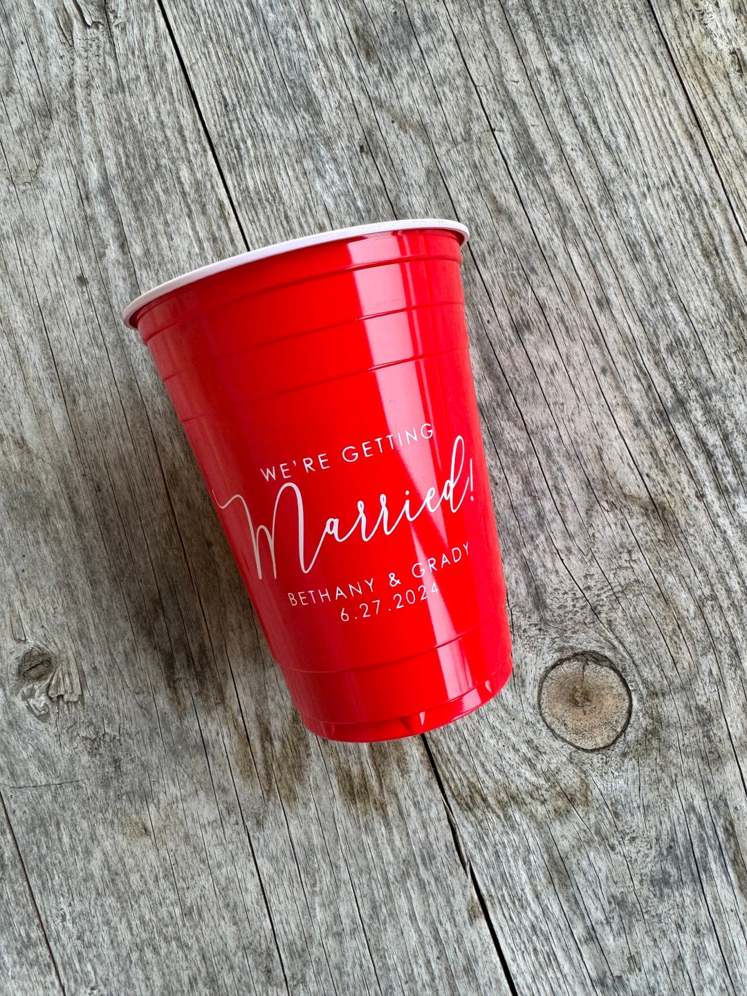 Personalized Soft Plastic Cups, 16 Oz, Engagement, Rehearsal Dinner ...