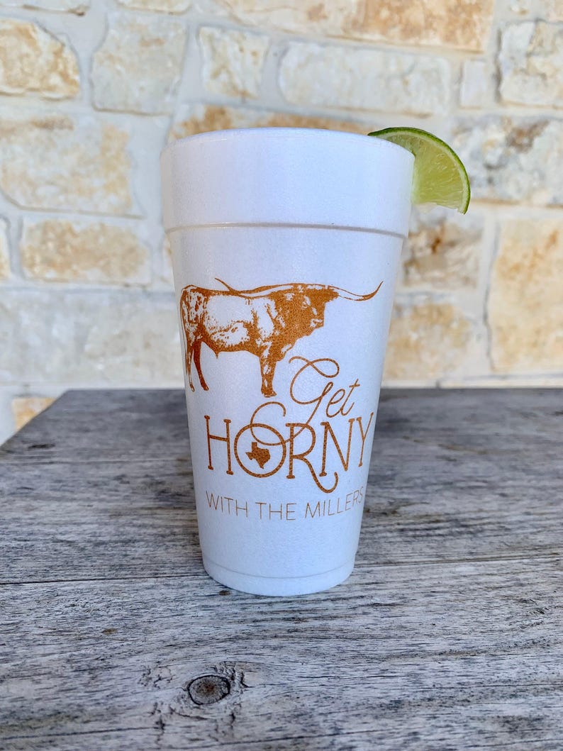 Personalized College Football Cups, Styrofoam, Roadie, Tailgate, Texas ...
