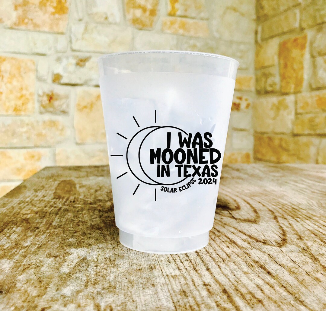 Total Solar Eclipse Texas Cups, Frosted Shatterproof, Monogrammed ...