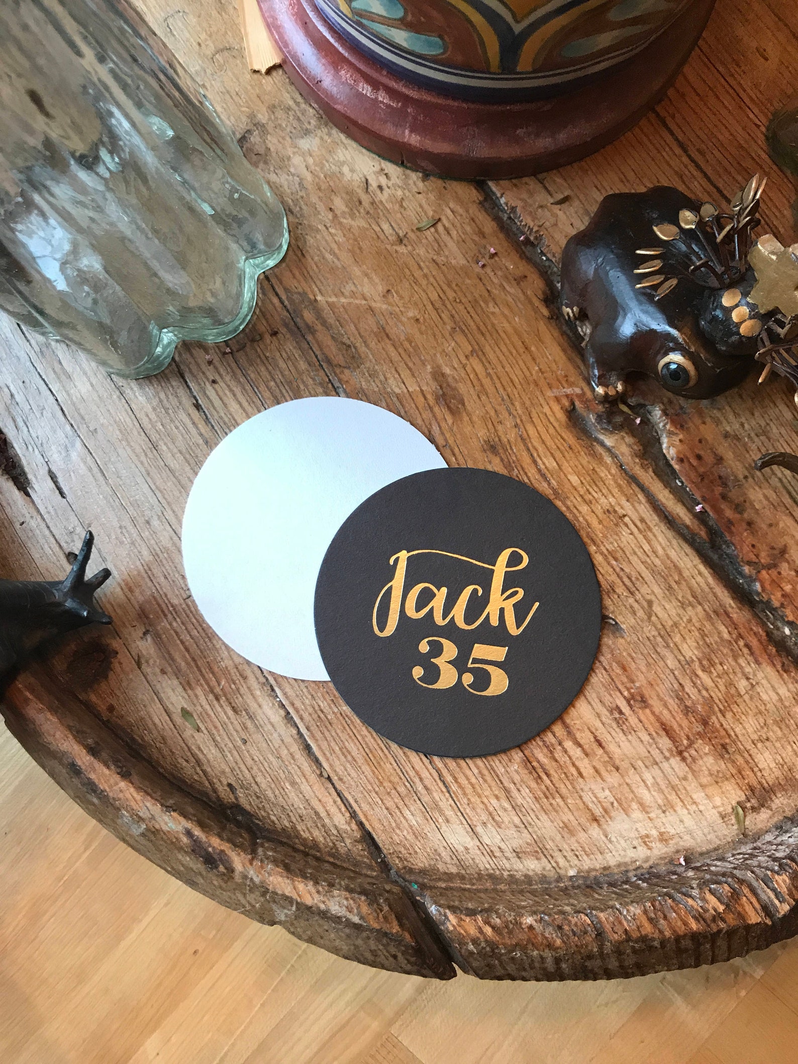 Personalized Coasters, Black, Disposable Paper, Round or Square ...