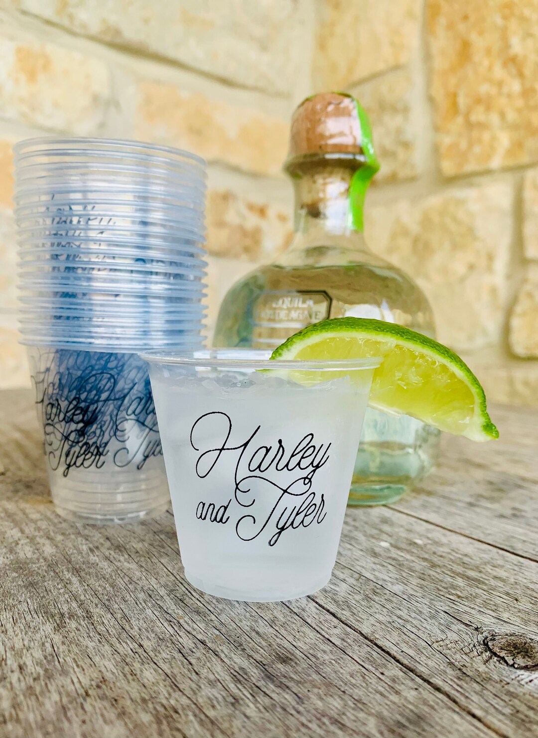 Personalized Shot Cups, 3 Oz Clear Soft Plastic, Monogrammed, Party ...