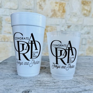 Personalized Graduation Cups, Styrofoam, Monogrammed, Custom, Roadie ...