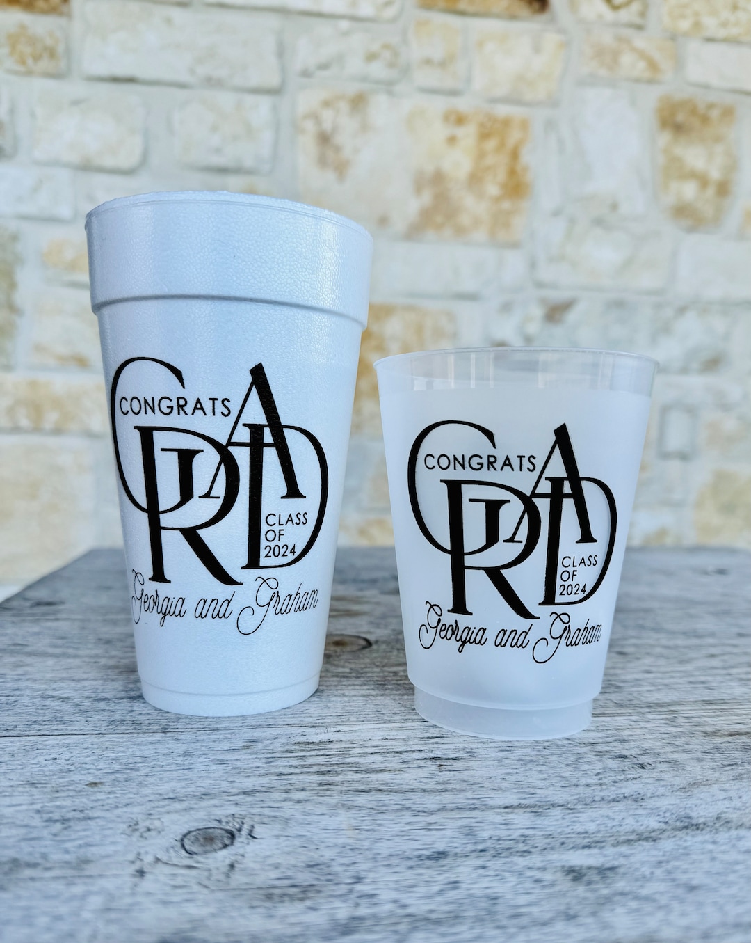Personalized Graduation Cups, Shatterproof, Monogrammed, Custom ...