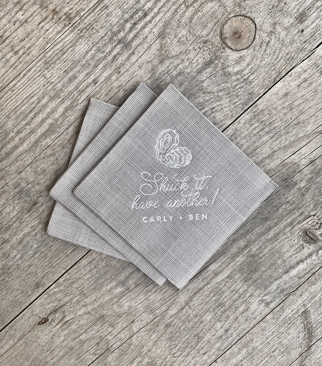 Personalized Crosshatch Modern Linen Like Napkins, Monogrammed Linen ...
