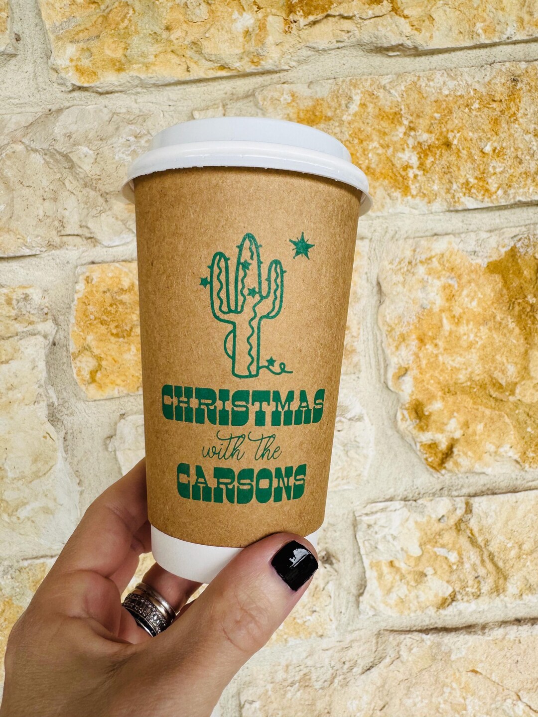 Personalized Paper Cups W Lids, Monogrammed, Custom, Coffee, Cocoa, Hot ...