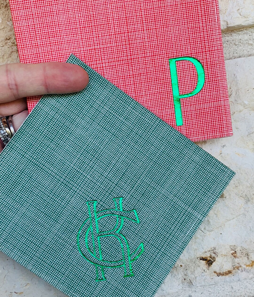 Personalized Crosshatch Modern Linen Like Napkins, Monogrammed Linen ...