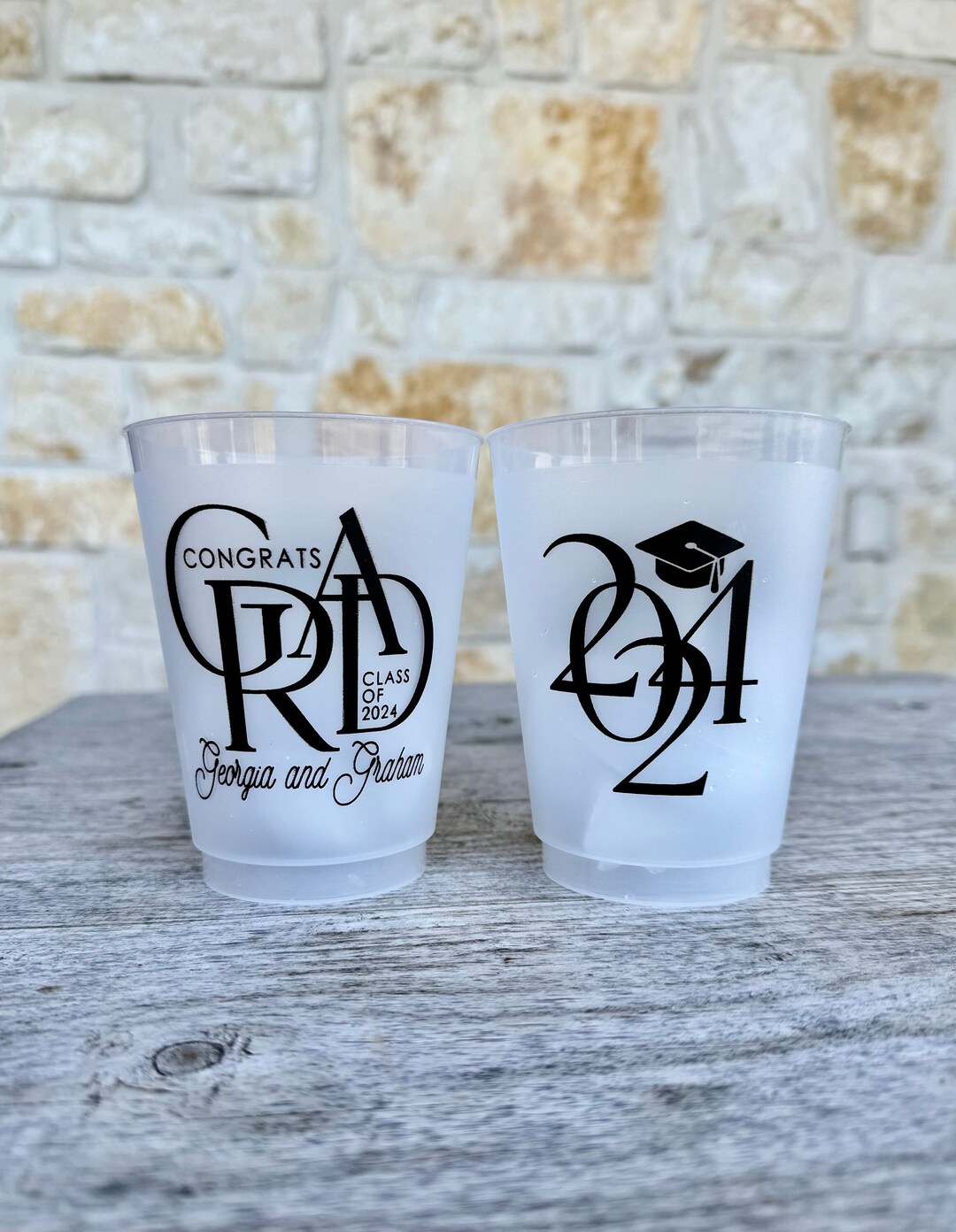 Personalized Graduation Cups, Shatterproof, Monogrammed, Custom ...