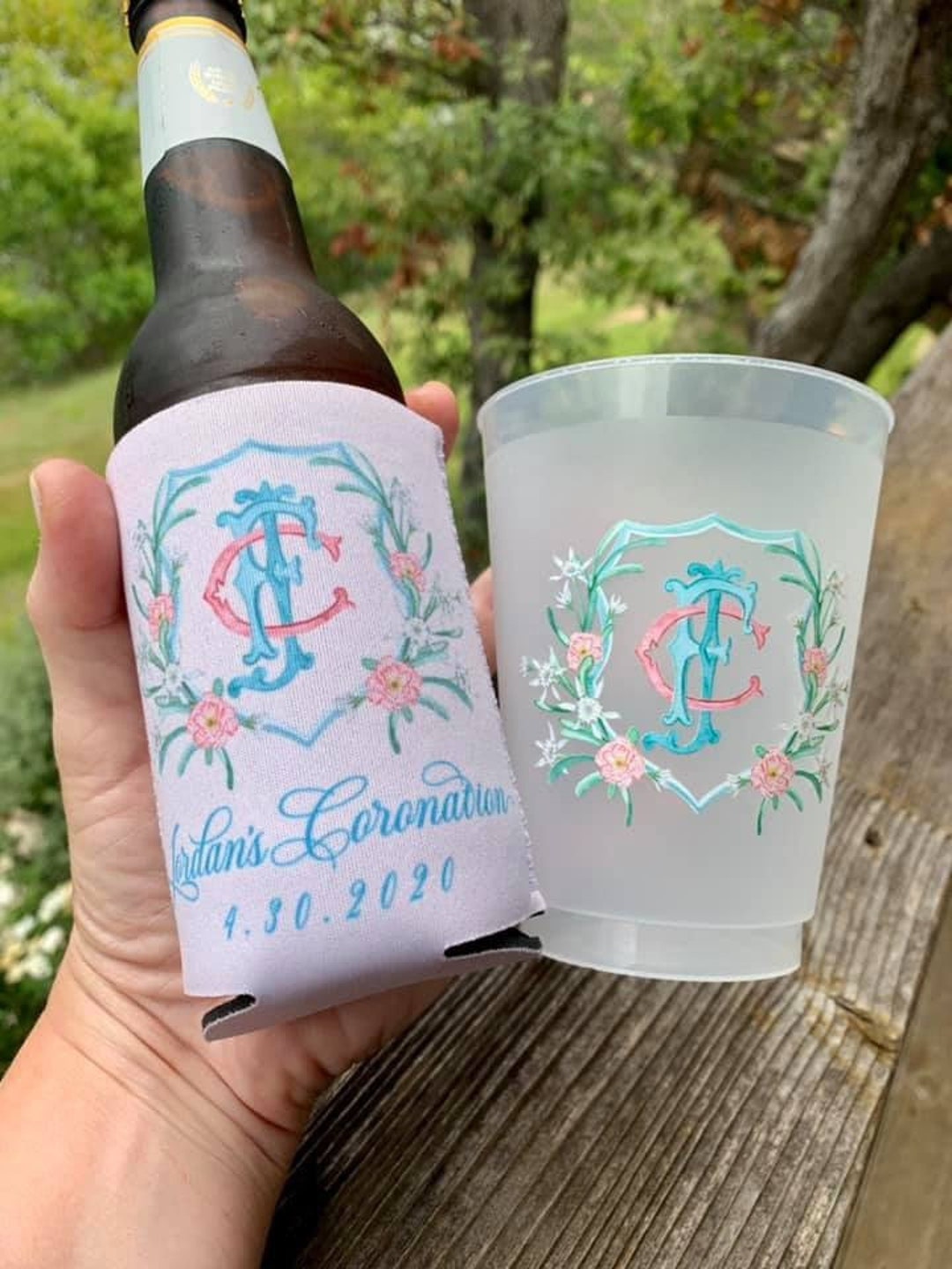 Full Color Personalized Huggers, Monogrammed, Custom, Collapsible ...