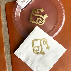 Interlocking Monogram, Personalized Plates , Cake, Dessert, Salad ...