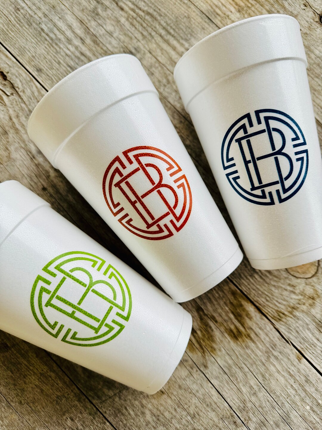 Monogrammed Styrofoam Cups, Foam, Custom, Roadie, Cocktail, Party ...