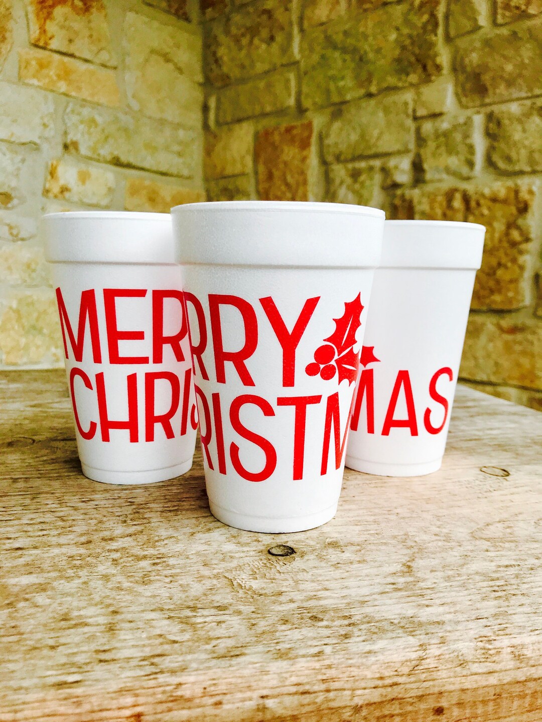 Personalized Christmas Cups, Monogrammed, Custom, Foam, Cheers, Holiday ...