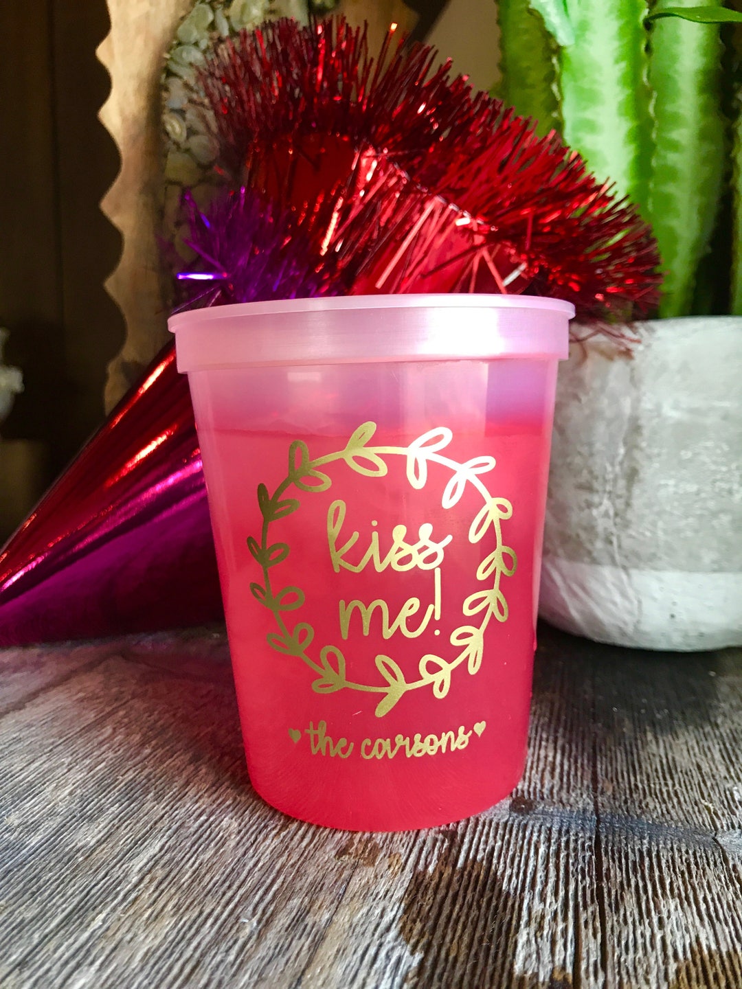 Color Changing Cups, 16 Oz, Mood, Monogrammed, Custom, Valentine, Kiss ...