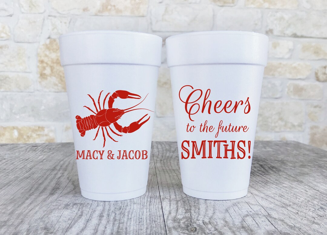 Personalized Crawfish Cups, Monogrammed, Foam, Roadie, Styrofoam, Party ...