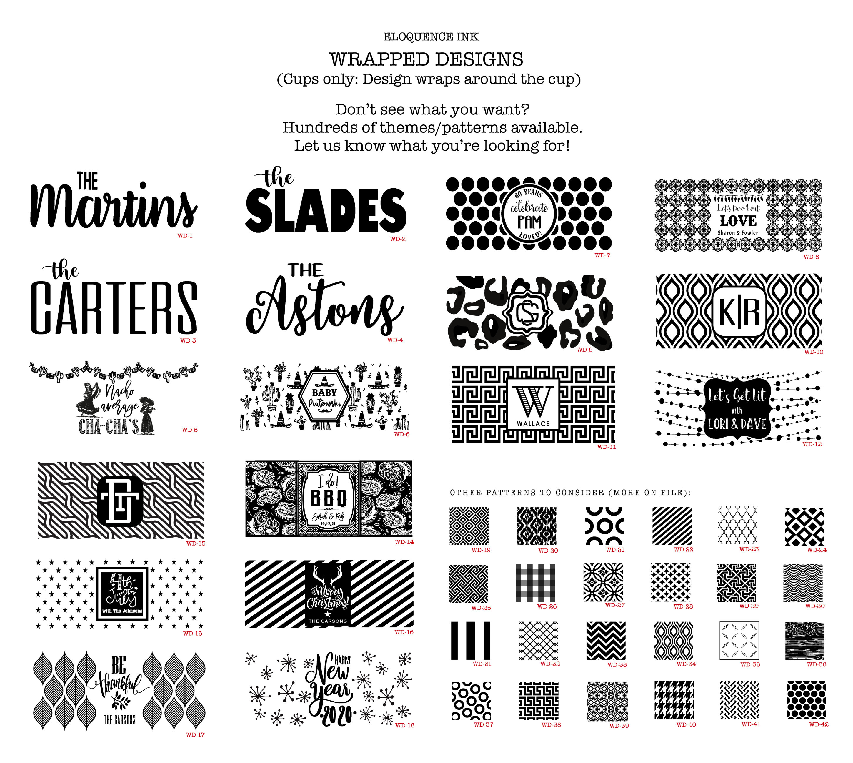 Hand Lettered Cups Personalized Monogrammed Custom Party | Etsy