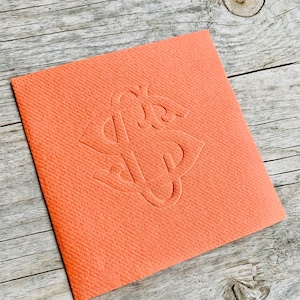 Embossed Napkins, Interlocking Monogram, Monogrammed Linen Like ...