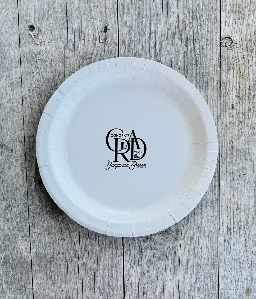 Personalized Graduation Paper Plates, Monogrammed, Custom, Disposable ...