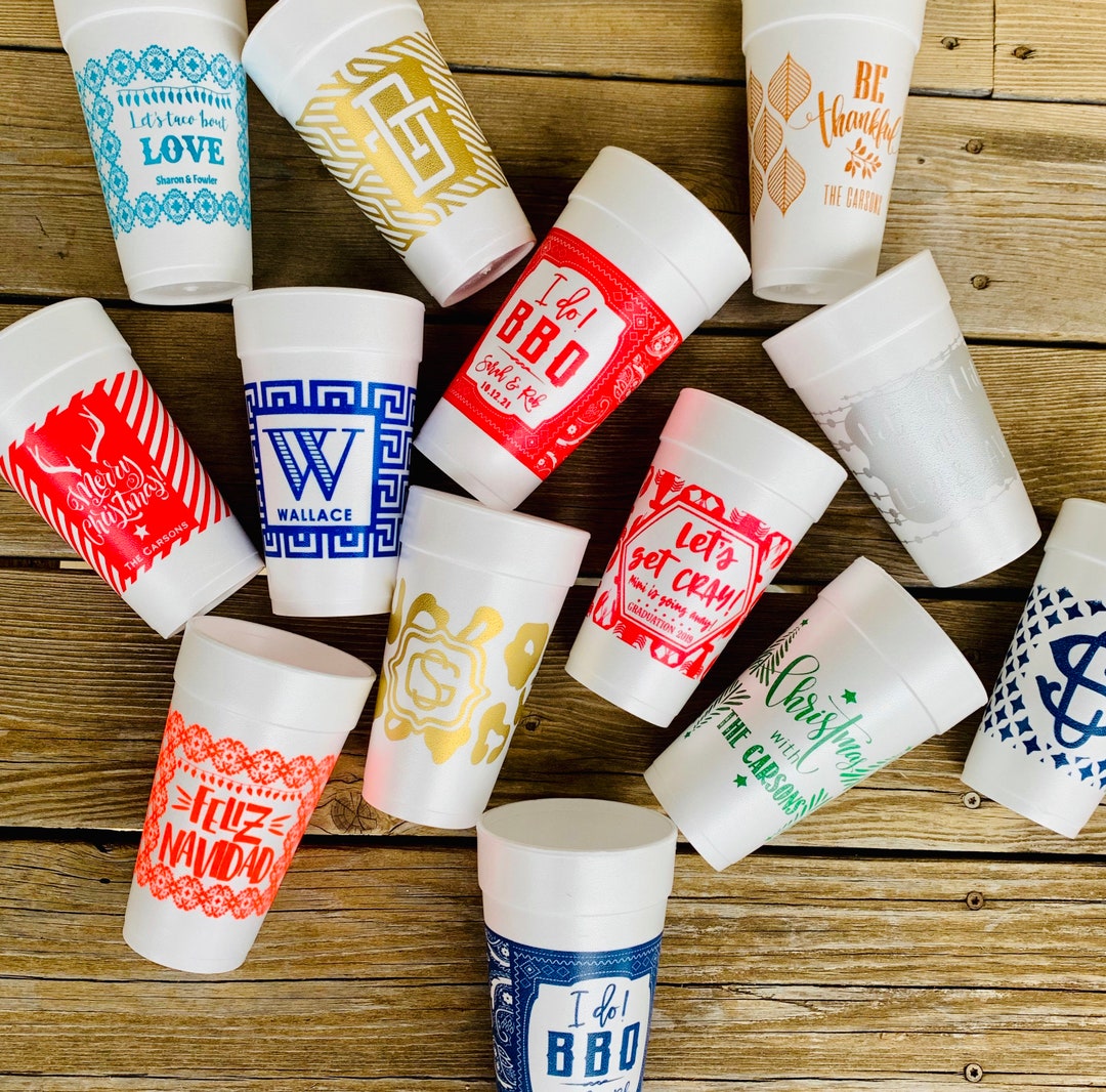 Wrapped Design Cups, Personalized, Wrapped Background, Monogrammed ...