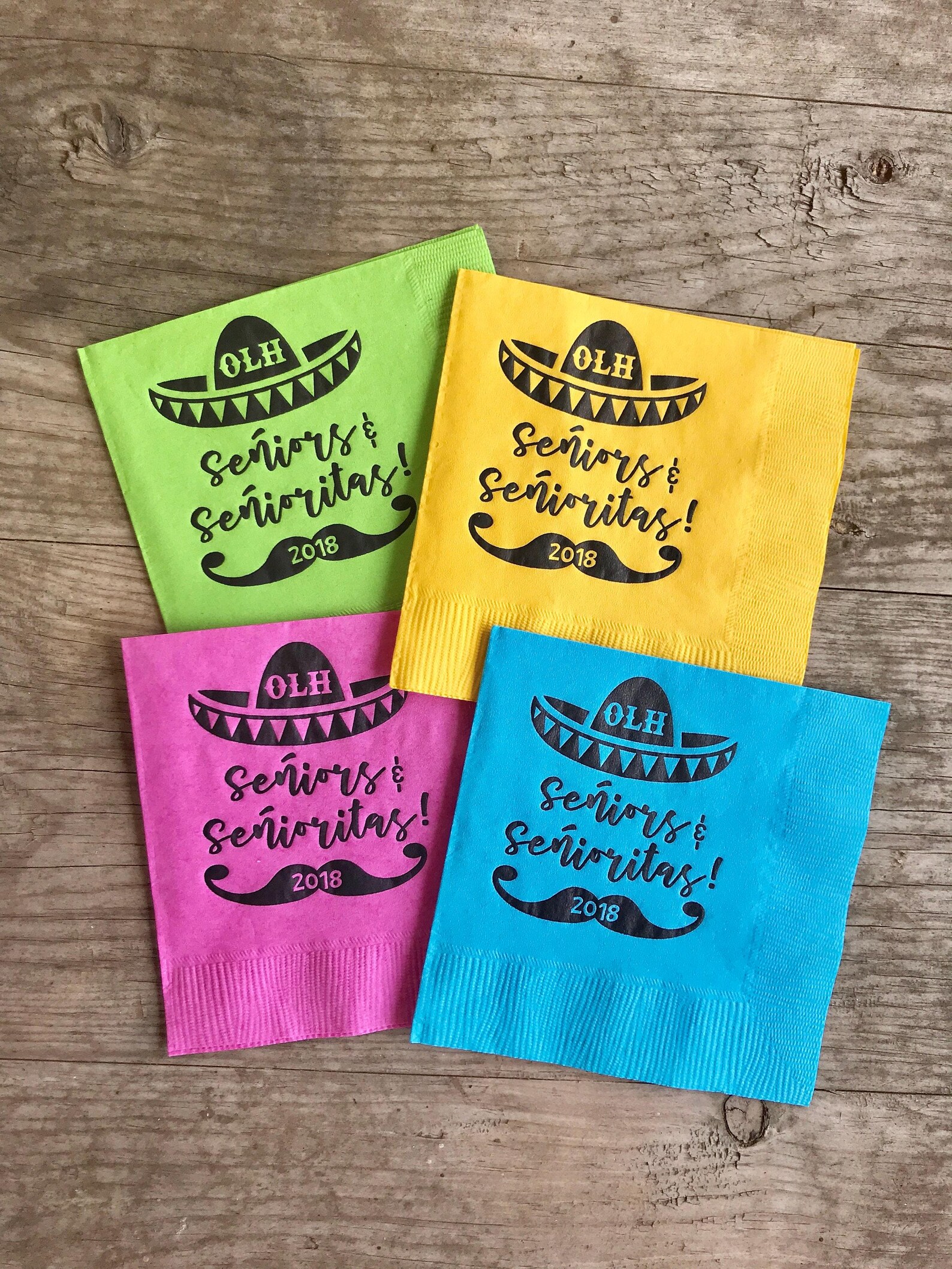 Fiesta Napkins, Monogrammed, Custom, Paper, Personalized, Beverage ...