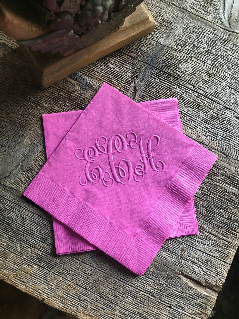 Embossed Napkins Monogrammed Napkins Personalized Napkins - Etsy