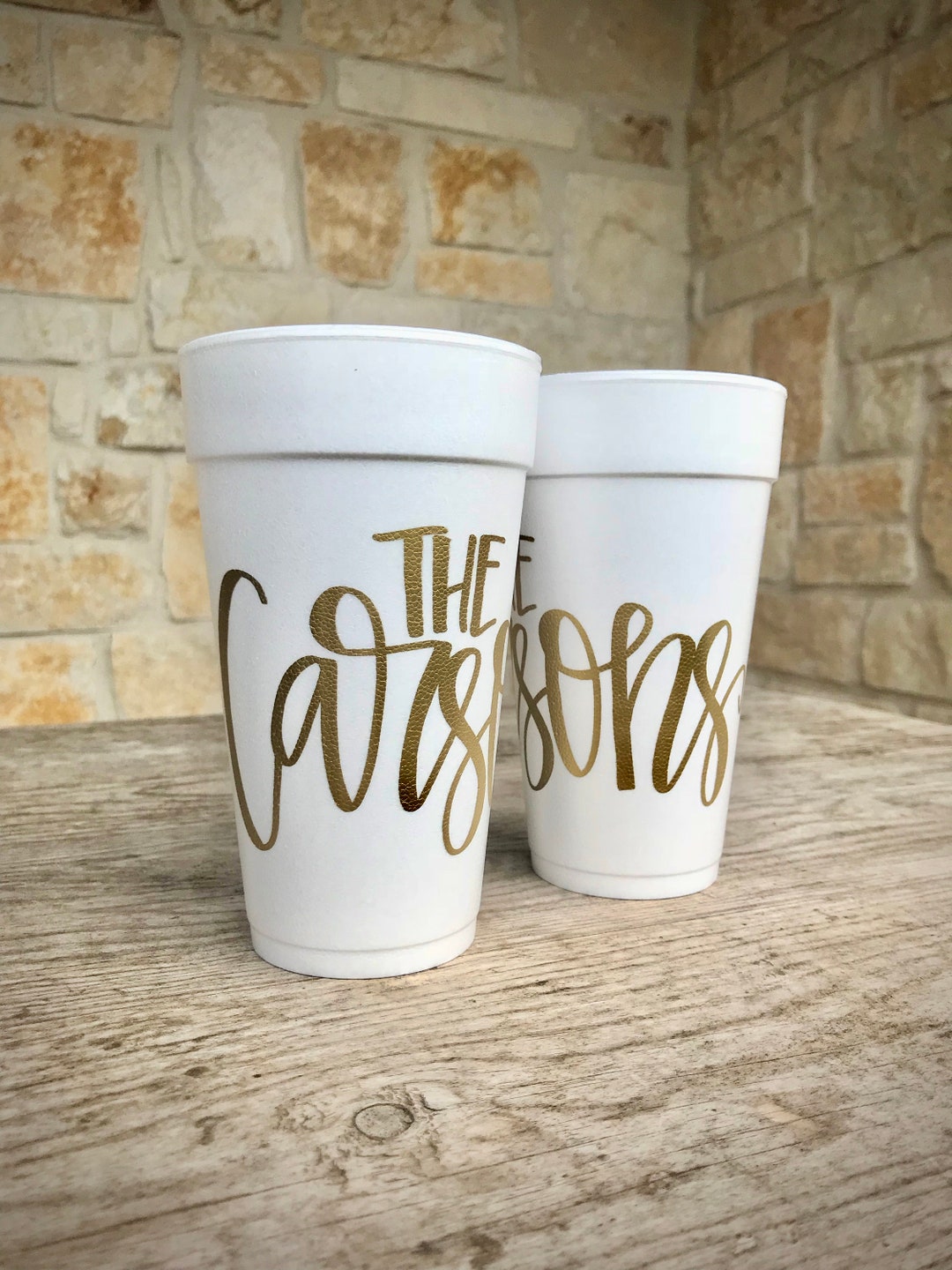 Hand Lettered Cups, Personalized, Monogrammed, Custom, Party, Foam ...