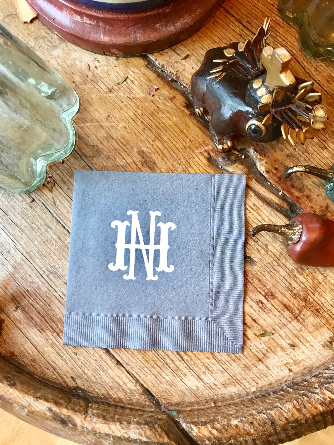 Interlocking Monogram Napkins, Personalized, Monogrammed, Custom, Paper ...