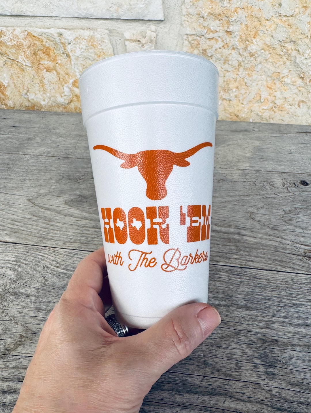 Personalized College Football Cups, Styrofoam, Roadie, Tailgate, Texas ...