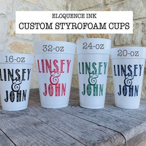 Personalized Cups, Foam, Monogrammed, Custom, Roadie, Cocktail Cups ...