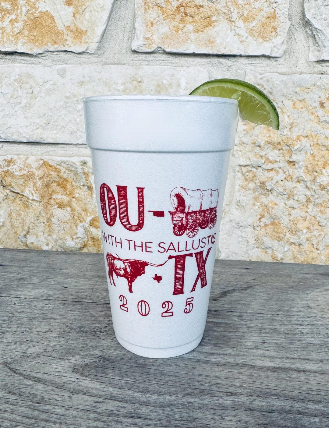 Personalized College Football Cups, Styrofoam, Roadie, Texas Tailgate ...