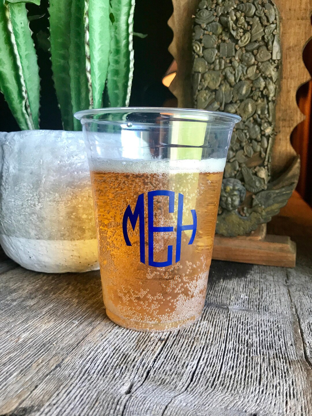 Personalized Clear Soft Plastic Cups, Monogrammed, Custom, Party, Beer ...