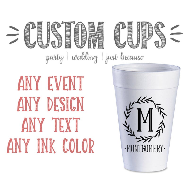 Monogrammed Cups - Etsy