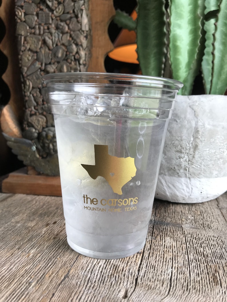 Personalized Soft Plastic Cups 16 Oz Monogrammed Custom | Etsy