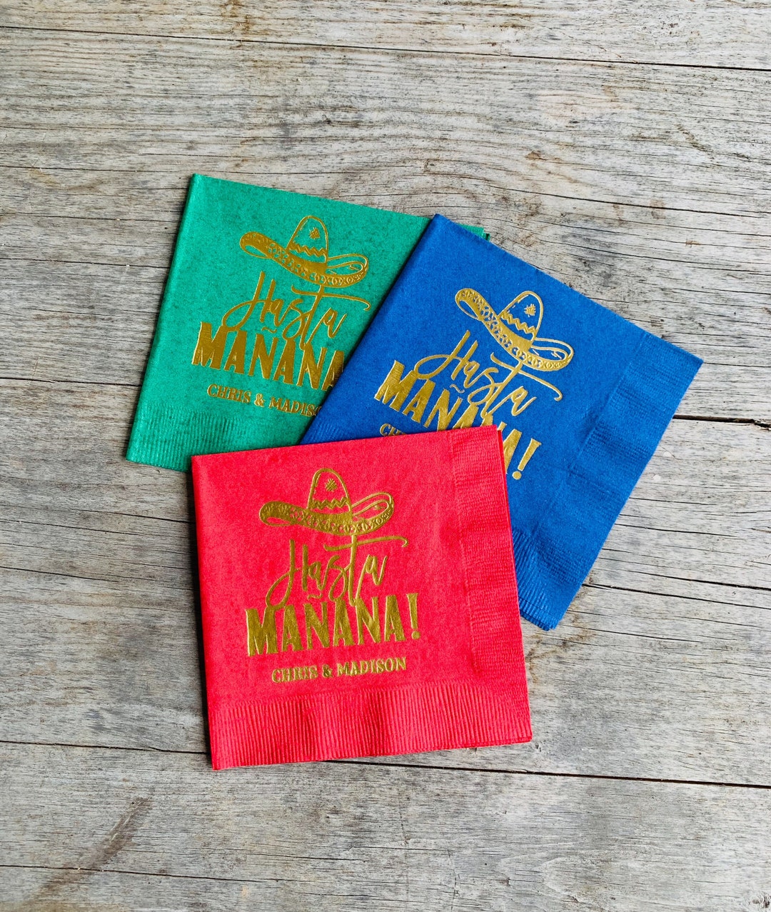 Personalized Fiesta Napkins, Monogrammed, Paper, Cocktail, Beverage ...