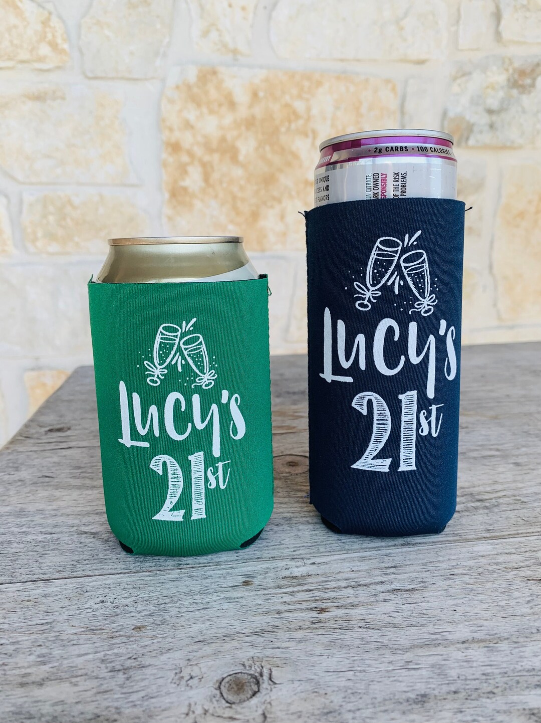 21st Birthday Personalized Huggers, Monogrammed, Custom, Collapsible ...