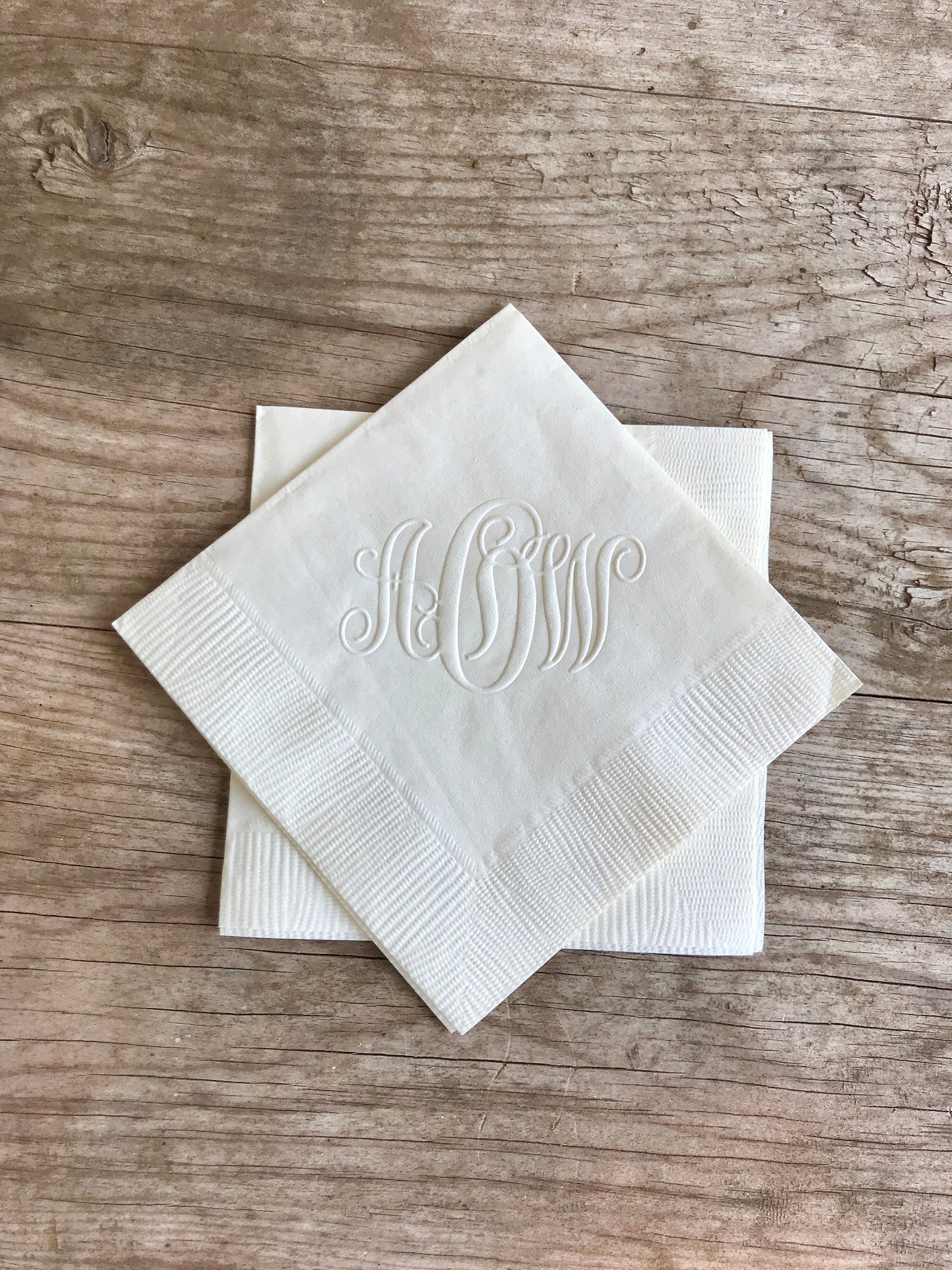 Embossed Napkins Monogrammed Napkins Personalized Napkins - Etsy
