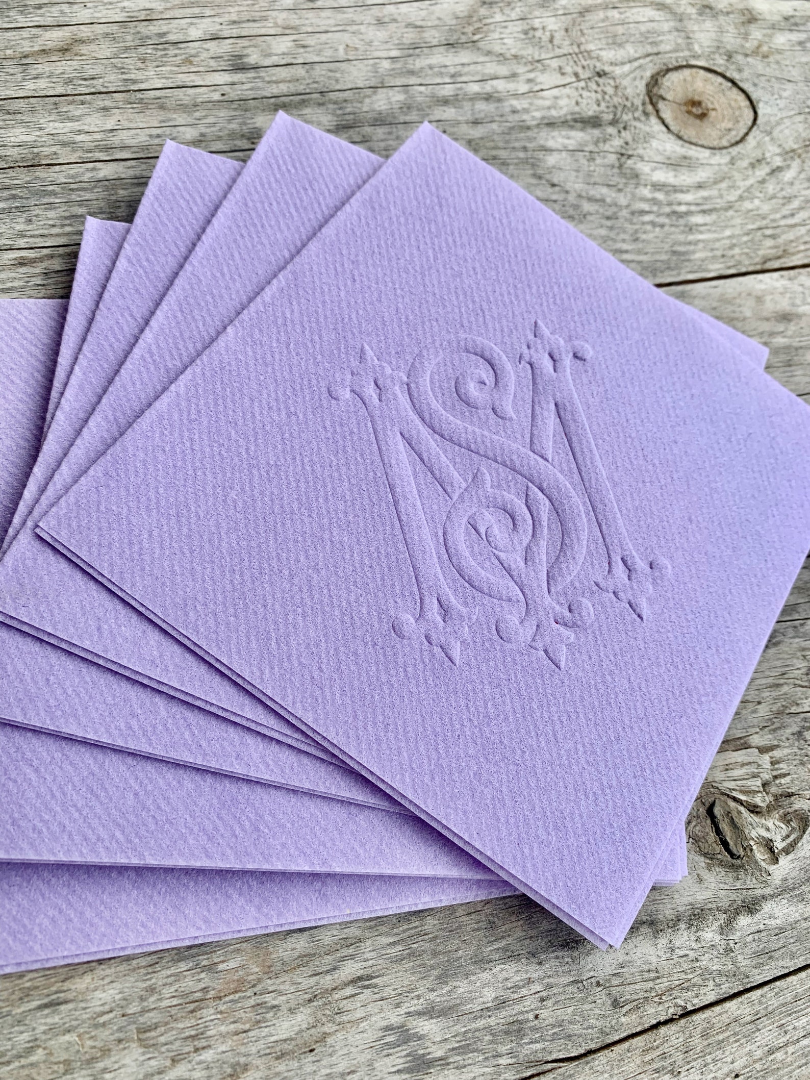 Embossed Napkins, Interlocking Monogram, Monogrammed Linen Like ...