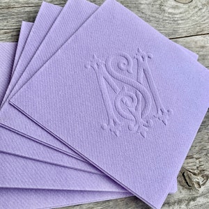 Embossed Napkins, Interlocking Monogram, Monogrammed Linen Like ...