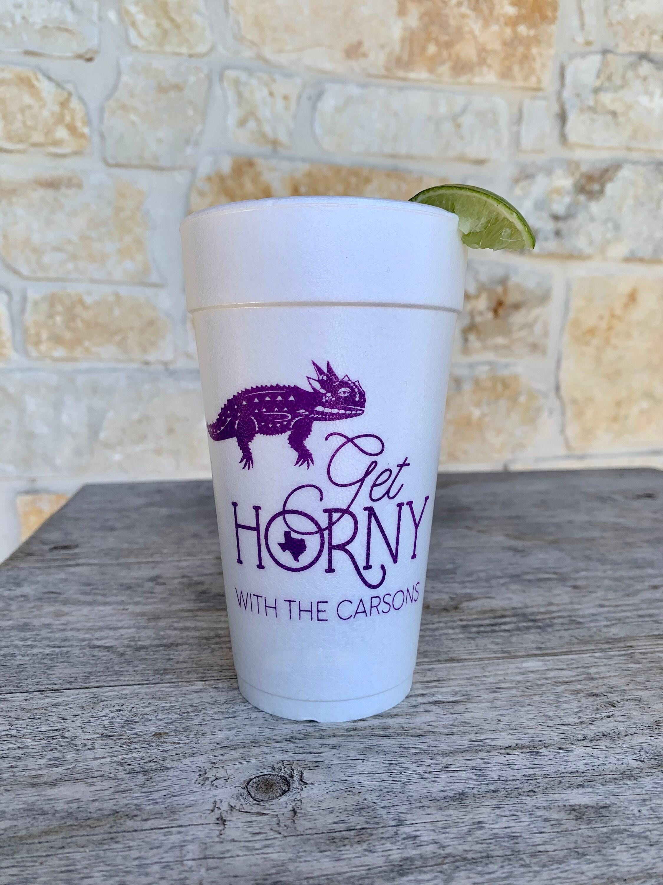Personalized College Football Cups, Styrofoam, Roadie, Tailgate, Texas ...