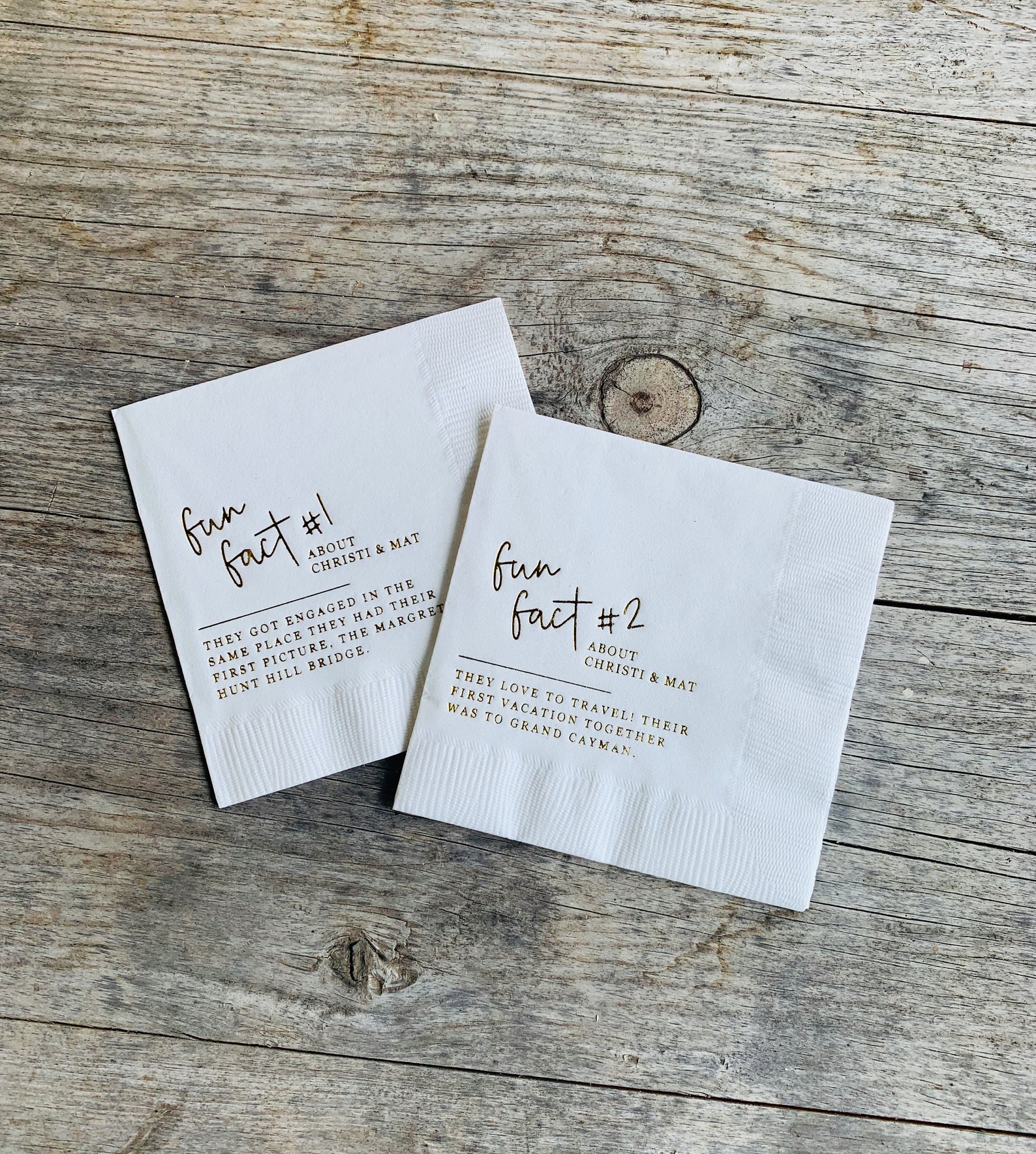 Fun Facts Napkins Wedding Napkins Personalized Napkins - Etsy