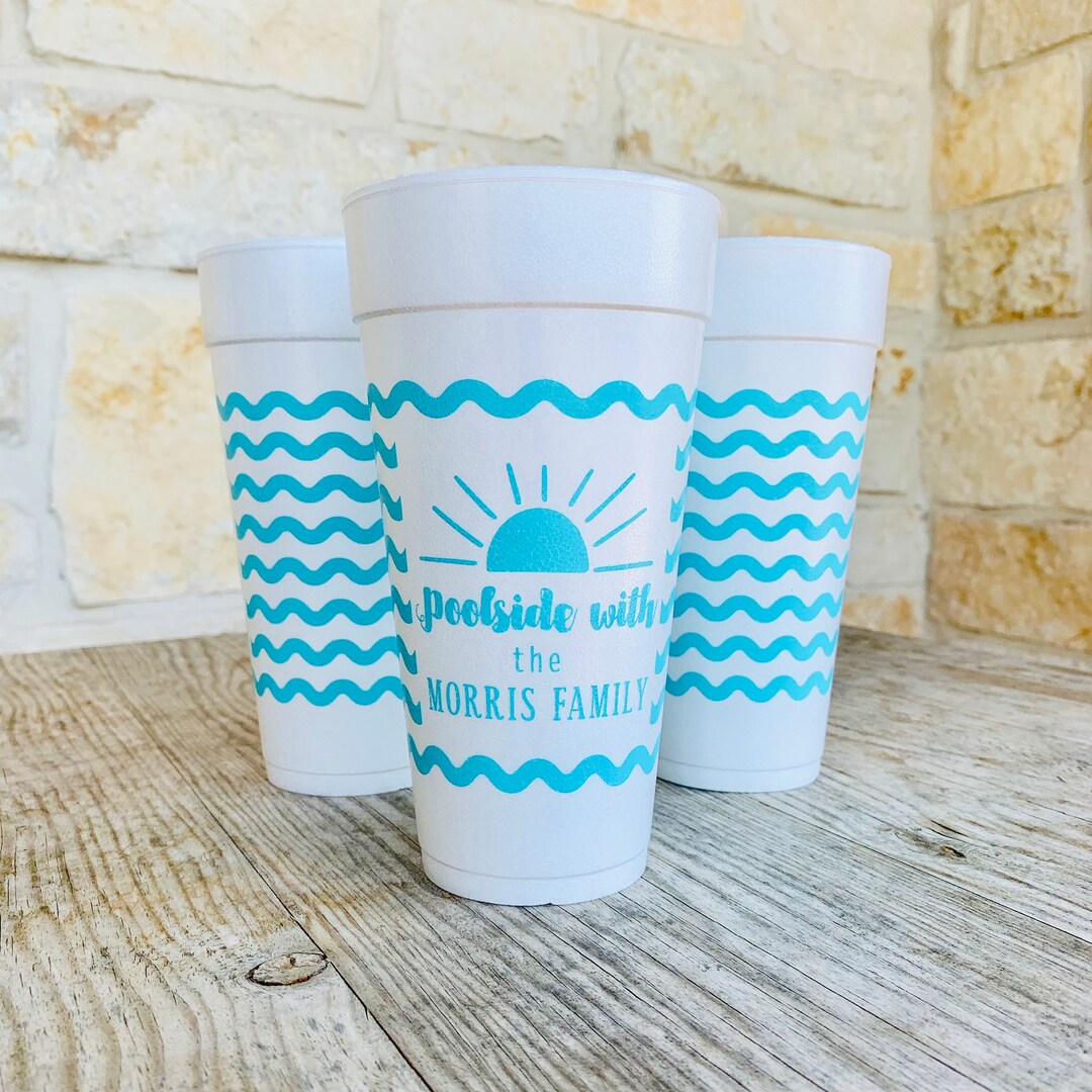 Personalized Pool Cups, Monogrammed, Custom, Party, Foam, River ...