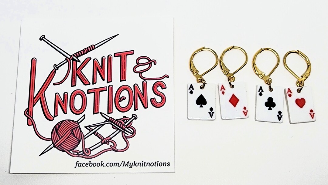 4PCS - Playing Card Aces - Lobster Clasp Stitch Markers - Perfect for ...