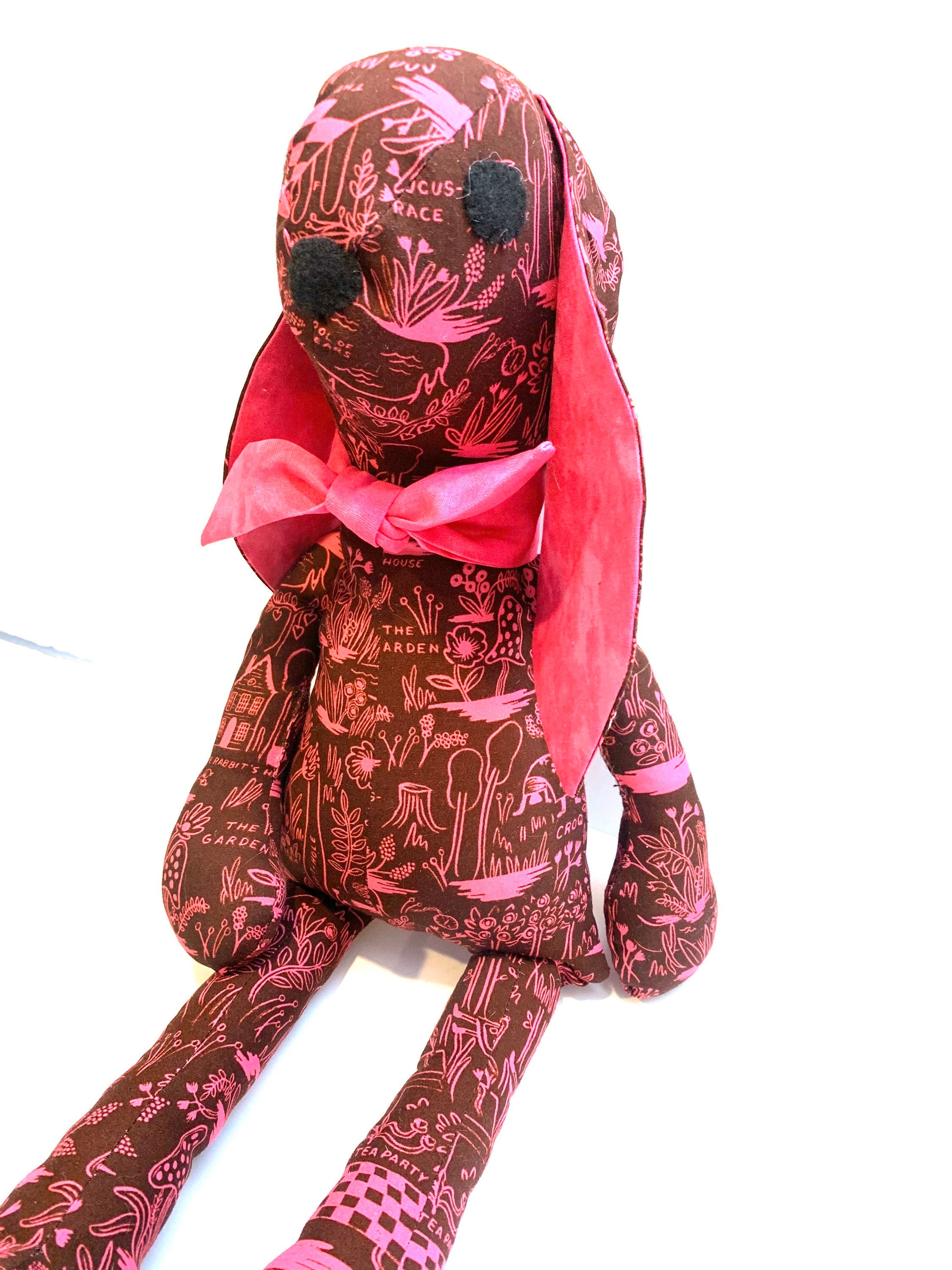 Alice in Wonderland Nursery Gift Cotton and Steel Stuffed Bunny Rabbit ...